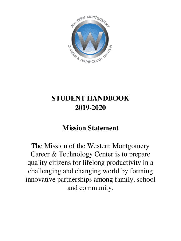 Fillable Online STUDENT HANDBOOK 2019-2020 Mission Statement Fax Email ...