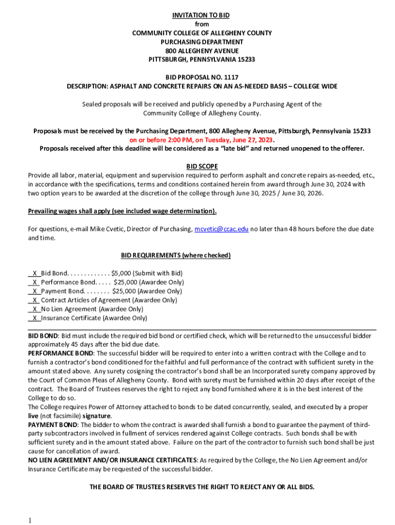 Fillable Online asphalt and concrete repairs Fax Email Print - pdfFiller