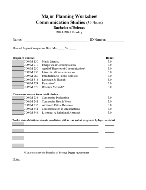 Fillable Online Degree Planning Sheets Fax Email Print - pdfFiller
