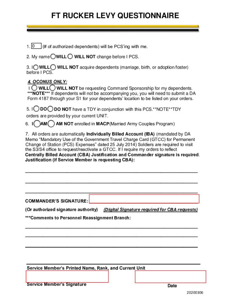 Fillable Online Student Officer CONUS Levy Brief - U.S. Army Garrisons ...
