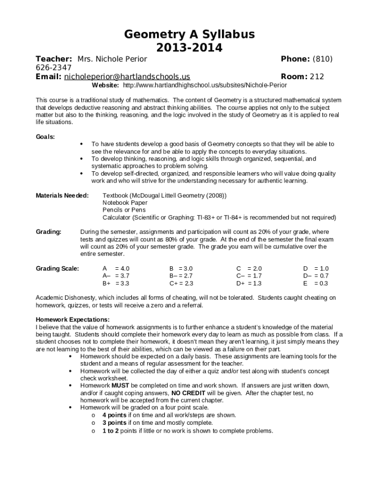 Course Descriptions and Curriculum Guide Doc Template | pdfFiller
