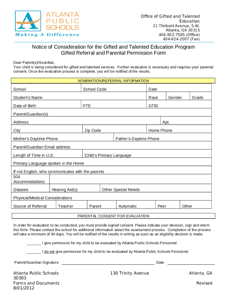 Identifying gifted and talented children in CT Doc Template | pdfFiller
