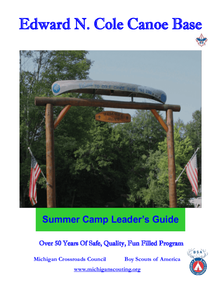 Fillable Online Edward N. Cole Canoe Base Fax Email Print - pdfFiller