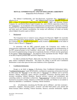 Fillable Online Appendix E Mutual Confidentiality and Non-Disclosure Agreement Fax Email Print ...