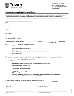 Fillable Online Member Instructions: Use this form to change your ...