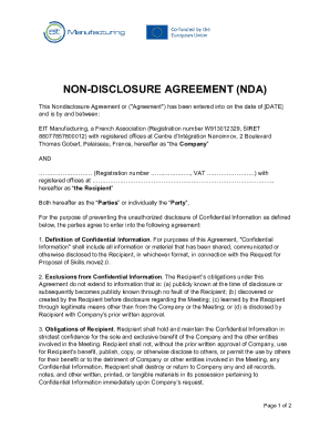 Fillable Online Non-disclosure agreement (NDA) meaning Fax Email Print ...