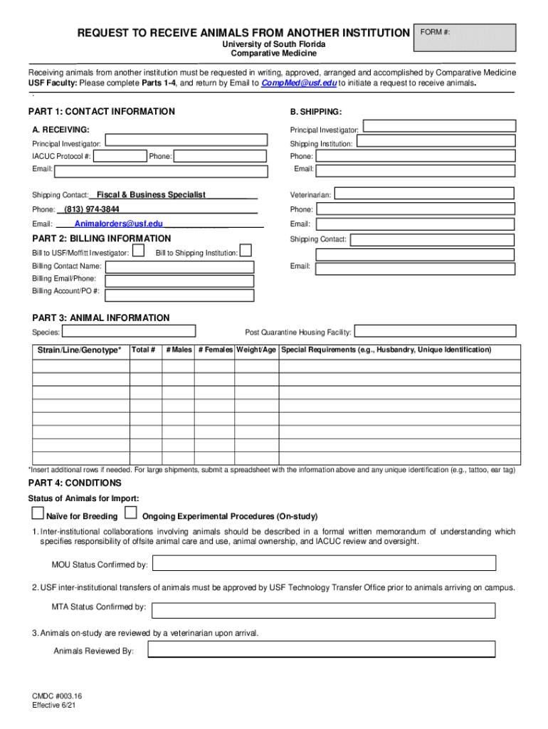 Fillable Online Animal Care Forms, Checklists, & Templates Fax Email ...