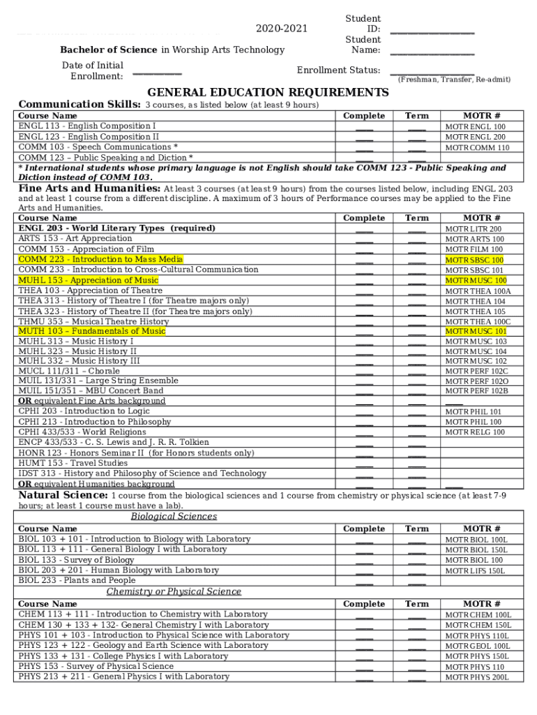 Draft Academic Catalog 20-21 Doc Template | pdfFiller