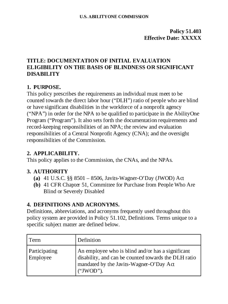 Supporting Competition in the AbilityOne Program Doc Template | pdfFiller