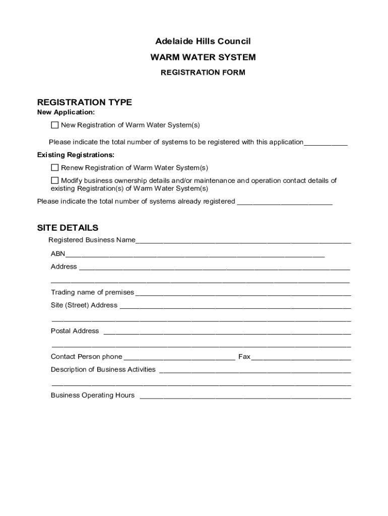 Fillable Online Warm Water Registration Renewal Form Fax Email