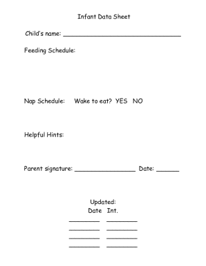 Fillable Online Sleep Schedule Templates (AGES 0-3+) Fax Email Print ...