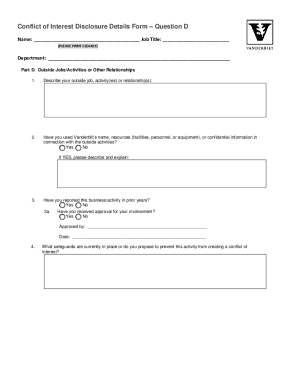 Fillable Online Conflict Disclosure Form Fax Email Print - pdfFiller