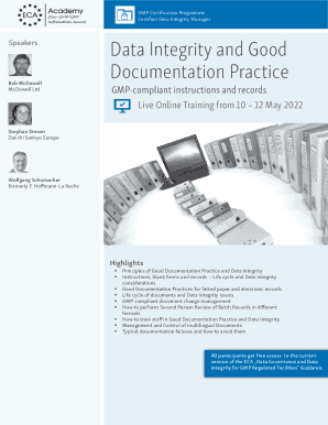 Fillable Online Data Integrity and Good Documentation Practice Fax Email Print - pdfFiller