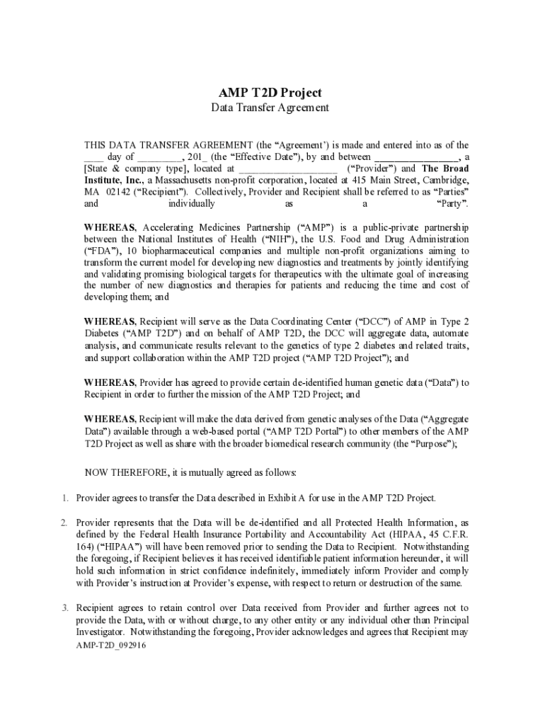 Fillable Online Form of Database Transfer Agreement Fax Email Print ...