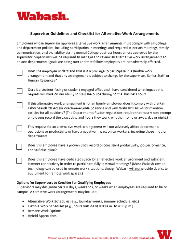 Fillable Online Supervisor Checklist 07-01-22 Fax Email Print - pdfFiller