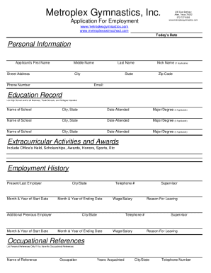 Fillable Online Application for Employment - Allen Fax Email Print ...