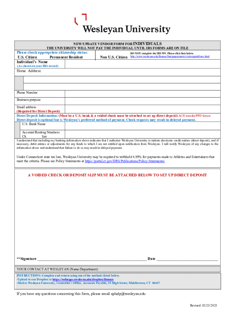 Fillable Online New Vendor Substitute W 9 Form FOR BUSINESSES Fax