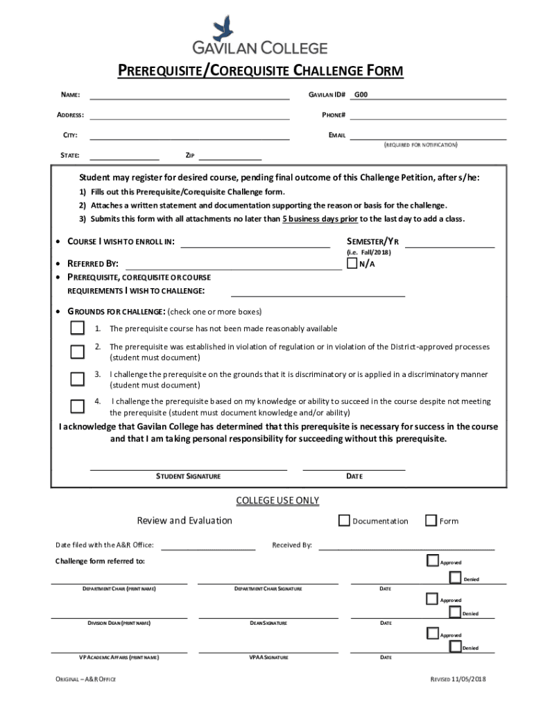 Fillable Online Help with Prerequisite Form Fax Email Print - pdfFiller