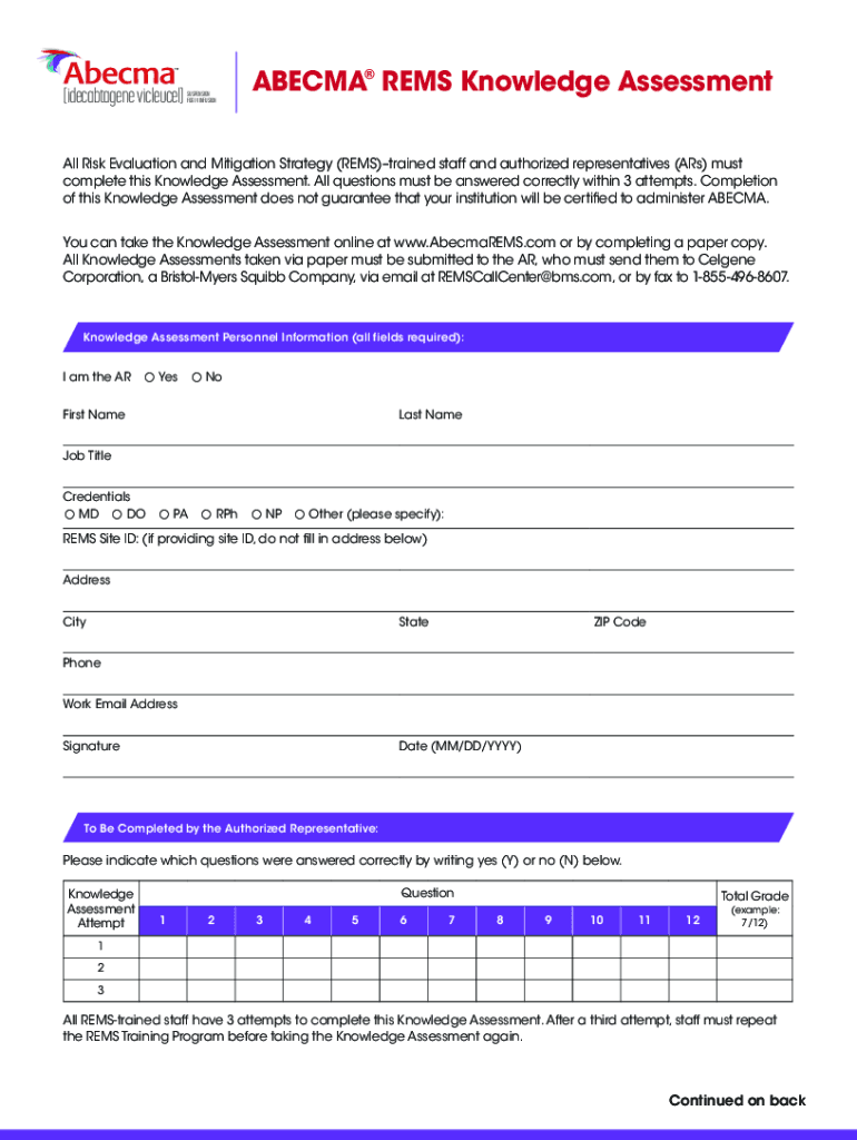 Fillable Online Knowledge-Assessment Fax Email Print - pdfFiller