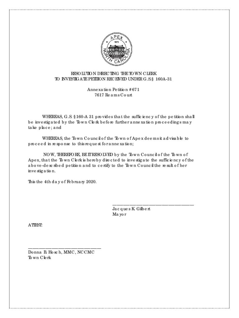 Fillable Online Annexation Petition #671 Fax Email Print - pdfFiller