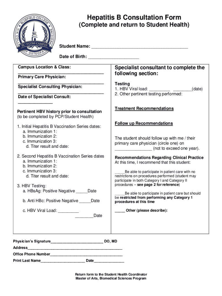 Fillable Online Incoming Student Medical History and Physical Form Fax ...