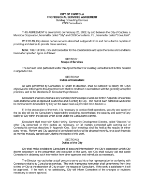 Fillable Online ATTACHMENT 1 Consultant Services Agreement Sample Fax ...