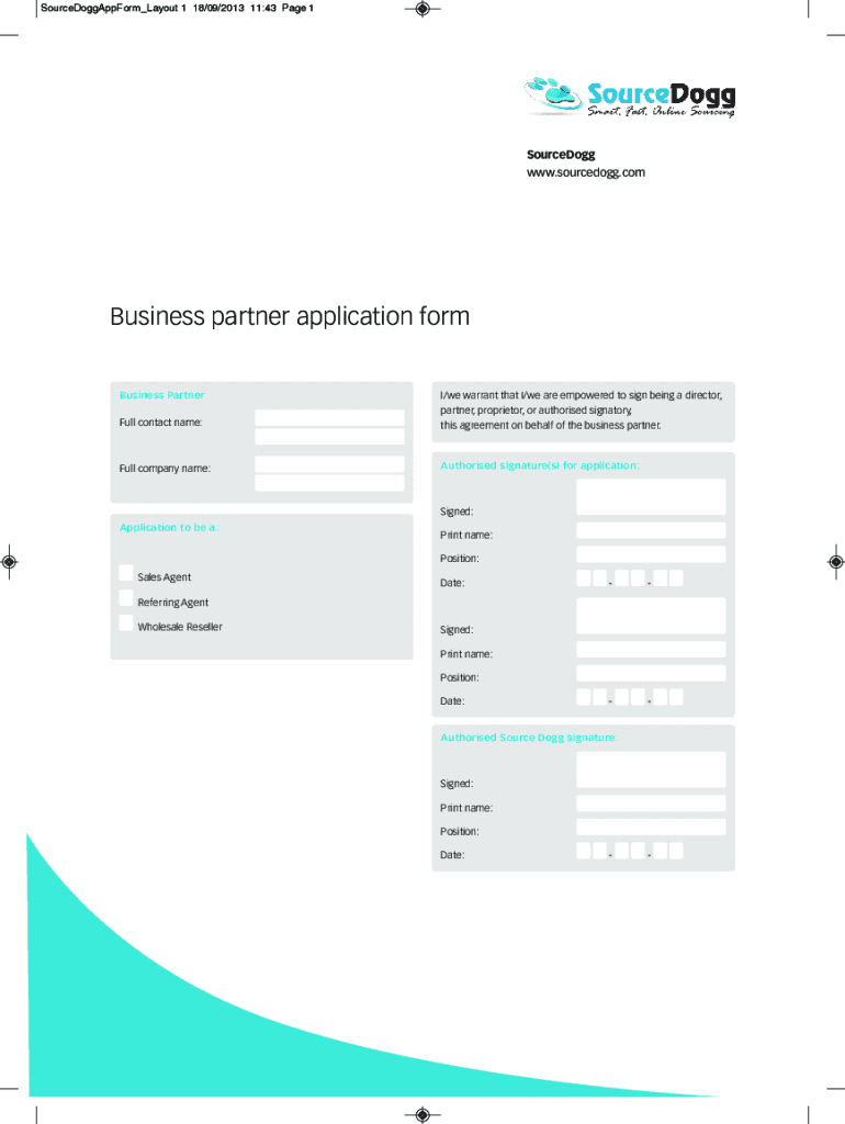 Fillable Online Business partner application form Fax Email Print ...