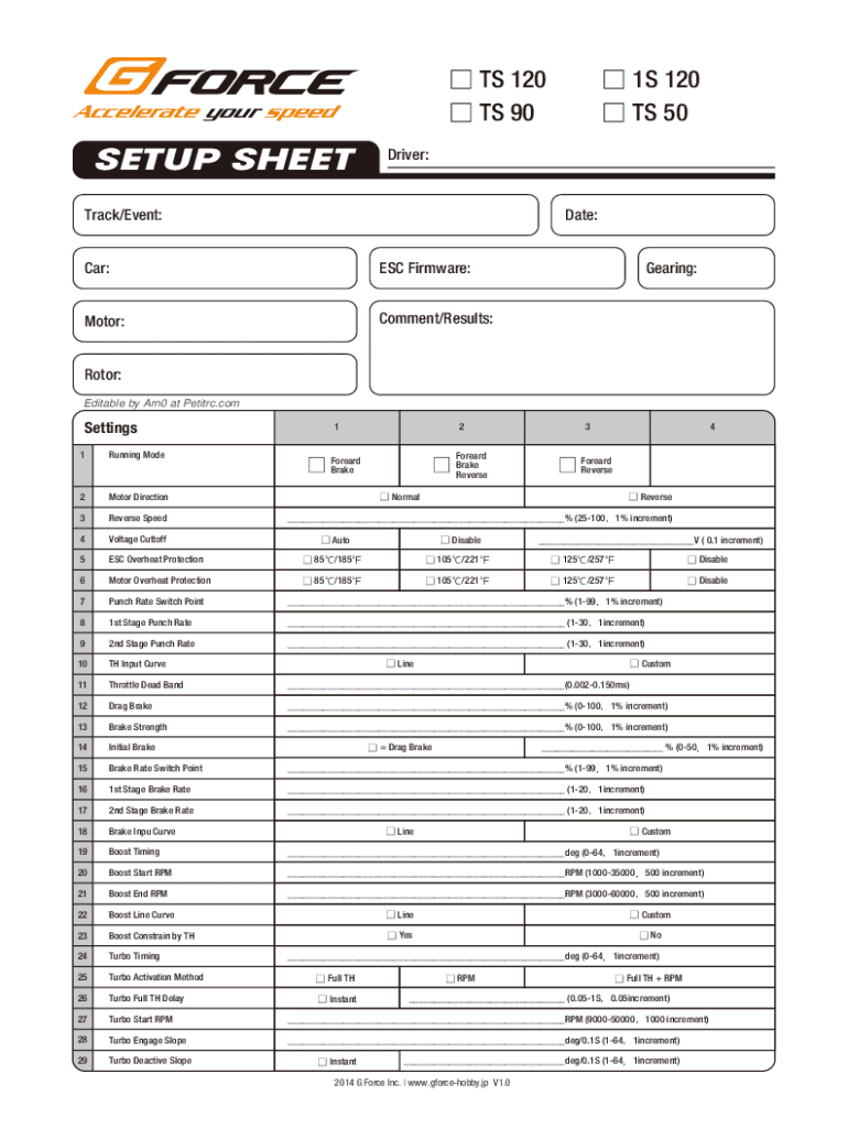 Fillable Online Firmware Ver 5.X ESC Setup Sheet Fax Email Print - pdfFiller