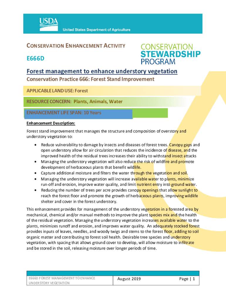 Fillable Online Forest management to enhance understory vegetation (E666D) Fax Email Print ...