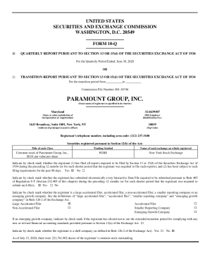 Fillable Online For the Quarterly Period Ended: June 30, 2020 Fax Email ...