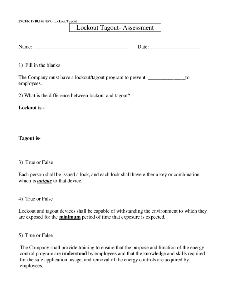 Fillable Online Loto sign out sheet Fax Email Print - pdfFiller