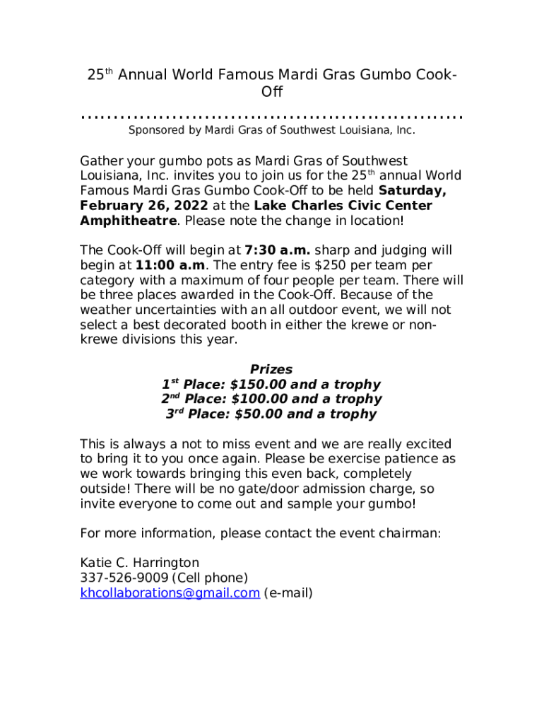 Sample from Gumbo Pots at the World Famous Mardi Gras ... Doc Template ...