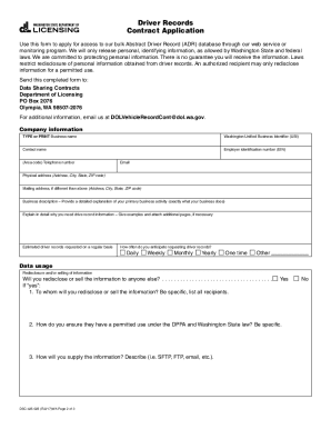 Fillable Online Driving records - Washington State Department of ...