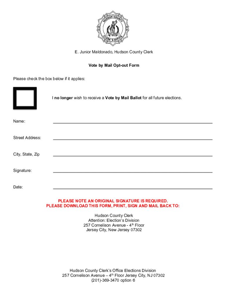 Fillable Online Mail-In-Ballot Opt Out Form Fax Email Print - pdfFiller