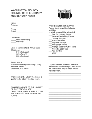 Fillable Online Friends membership form.pdf Fax Email Print - pdfFiller