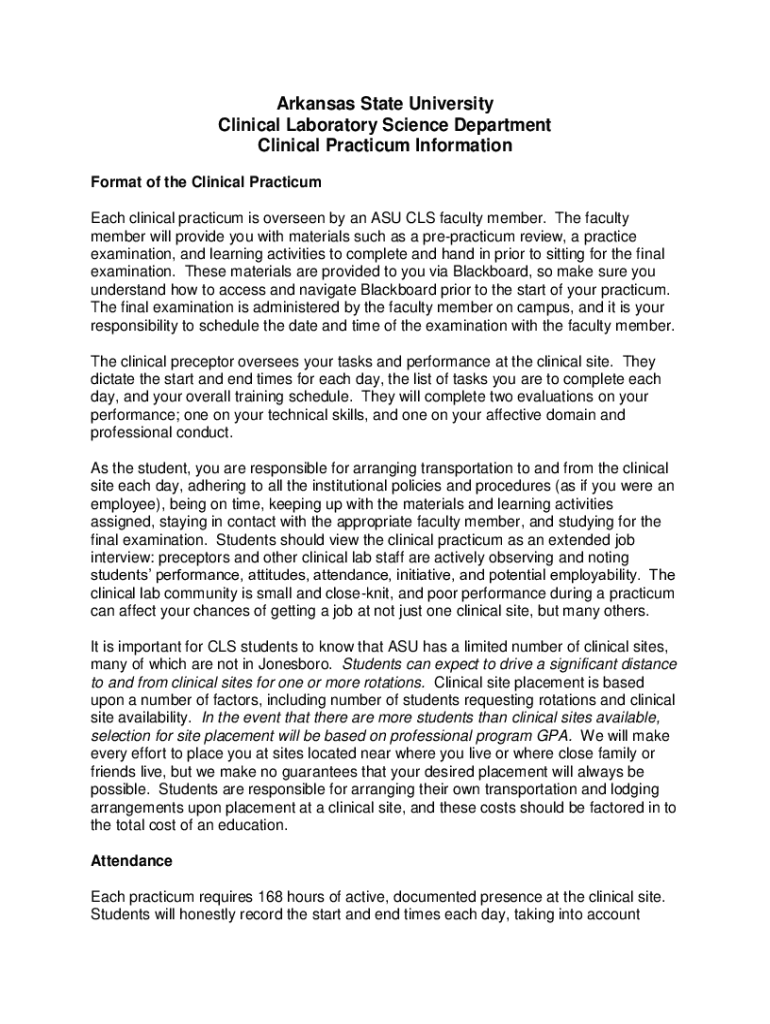 Fillable Online Clinical Practicum Information Fax Email Print - pdfFiller