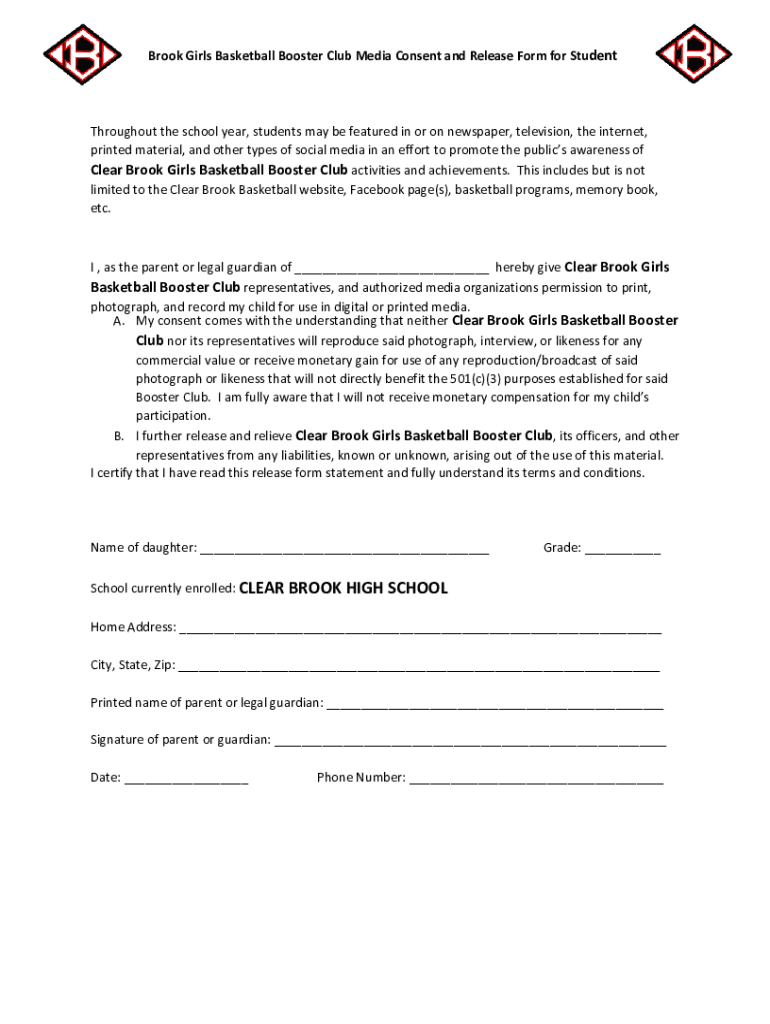 Fillable Online Student Media Release and Photographs - Consent Form ...