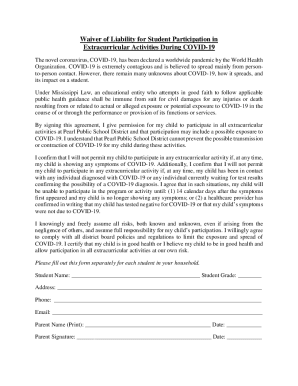 Fillable Online Athletic Participation Liability Release Form Fax Email ...