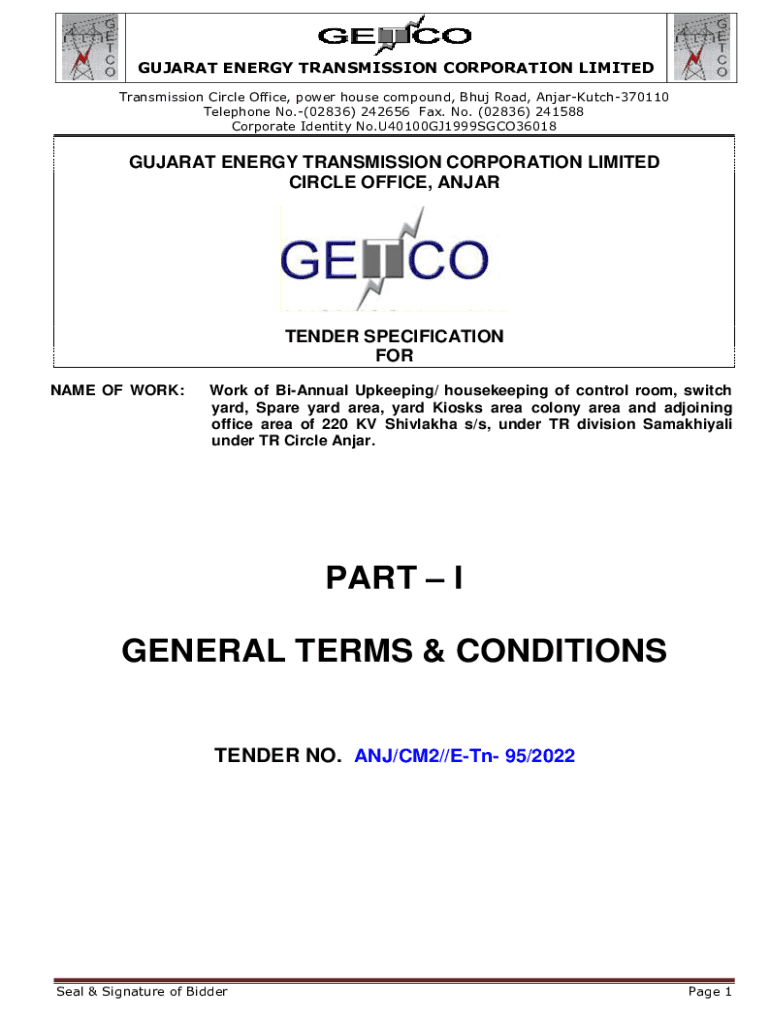 Fillable Online gujarat energy transmission corporation ltd. Fax Email ...