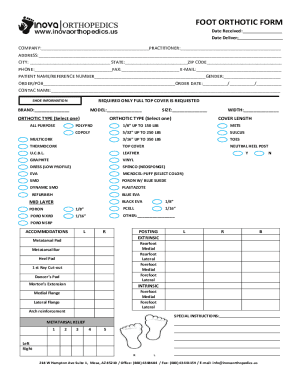 Fillable Online ORDER-FOOT-ORTHOTIC-FORM Fax Email Print - pdfFiller