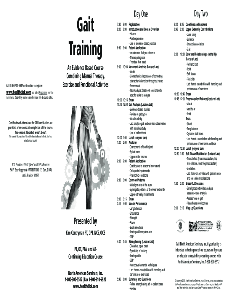 Fillable Online Gait Training -Manual Therapy, Exercise and Functional ...