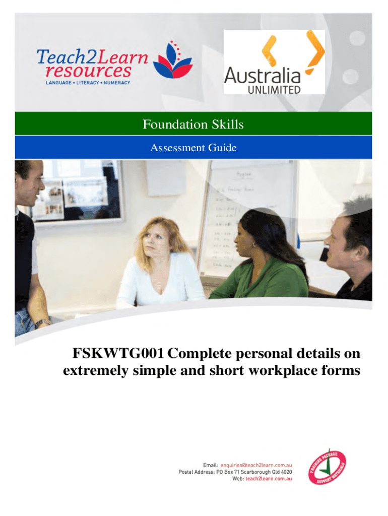 Fillable Online Assessment Kit-FSKWTG001 Complete personal details on ... Fax Email Print ...