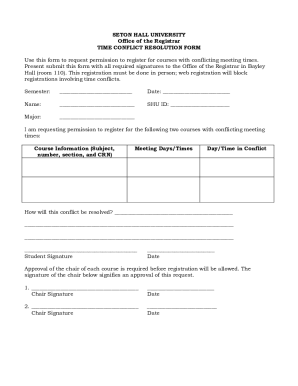 Fillable Online Time-Conflict-Form.pdf Fax Email Print - pdfFiller