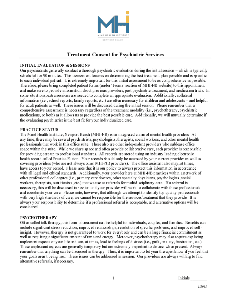 Fillable Online Informed Consent: A Process, Not a Form - Psychiatric News Fax Email Print ...