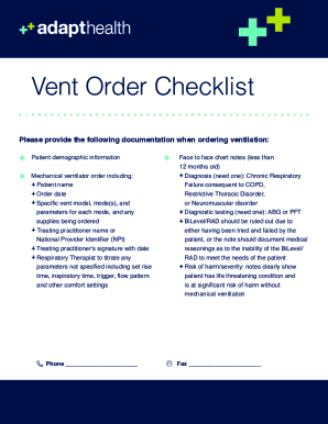 Fillable Online Ventilator Order Template Fax Email Print - pdfFiller