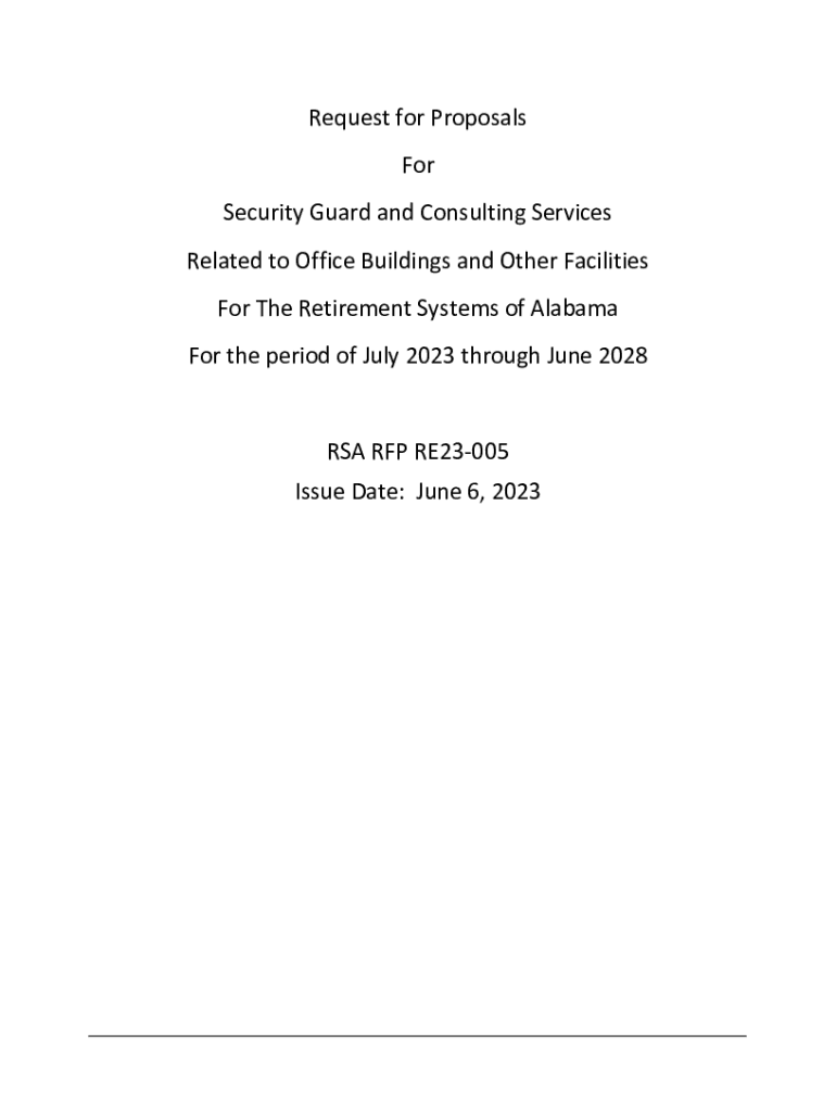 Fillable Online Request for Proposals For Security Guard and Consulting ...