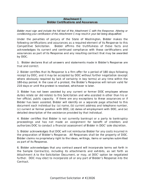 bidder/offeror certification - doc wa Doc Template | pdfFiller