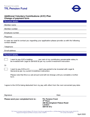 Fillable Online AVC change of payment form Fax Email Print - pdfFiller