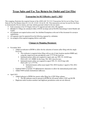 Fillable Online Texas Sales and Use Tax Return for Outlet and List ...