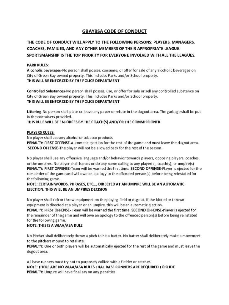 Fillable Online Coaches Code of Ethics Fax Email Print - pdfFiller